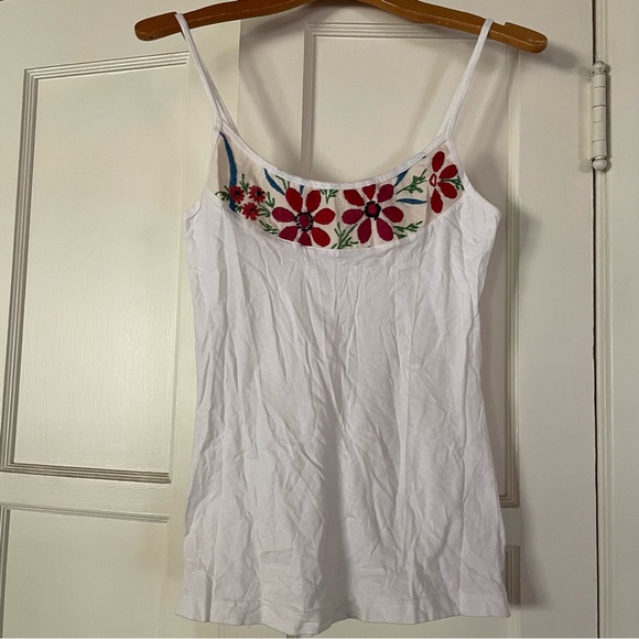 woo | Tops | Woo 0 Cotton Tank Camisole With Embroidery | Poshmark